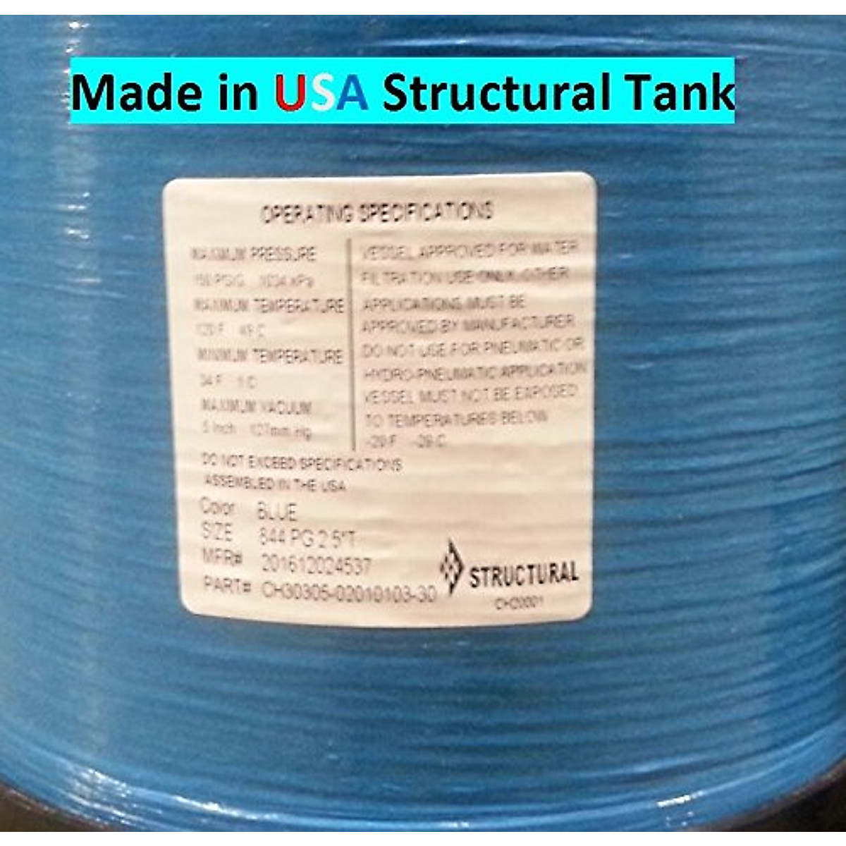 Fleck USA 5600 SXT Metered 48K Grain Water Softener Ships Loaded USA Structural Blue Mineral Tank