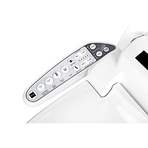 Empava EB990 Heated Toilet Seat with Warm Air Dryer and Wash Functions in White, Round