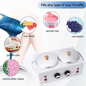 Double Wax Warmer Double Wax Pot Professional for Hair Removal, Electric Wax Heater Machine Dual Wax Pot Warmer Professional With Adjustable Temperature for Facial,Skin,Body,Spa, and Salon