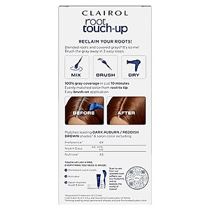 Clairol Root Touch-Up by Nice'n Easy Permanent Hair Dye, 4R Dark Auburn/Reddish Brown Hair Color, Pack of 2