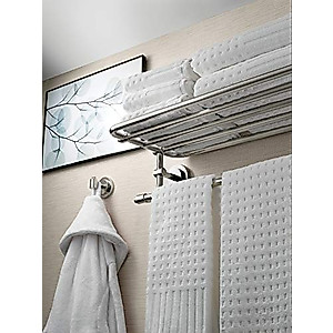 Moen DN0794BN Iso Collection Bathroom Hotel-Style Shelf with-Towel Bar, Brushed Nickel, 26.95"L x 10.70"W x 6.38"H