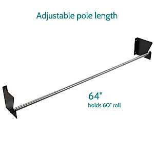 Wall Mount Roll Rack Holder - 60-inch Length Adjustable (28"-60")