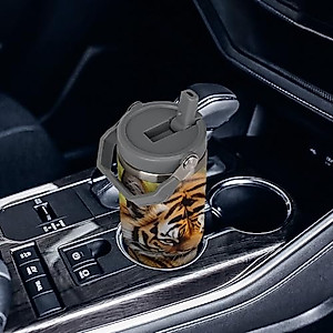 SYJTGDE Large Capacity Car Cup Tiger Laying On The Grass Fashionable Upgrade Car Cup Advanced And Beautiful Travel Cup
