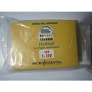 Micro Essential Lab 159 Polystyrene Hydrion Vivid Wide Range pH Test Paper Dispenser, 1 - 11 pH, Double Roll