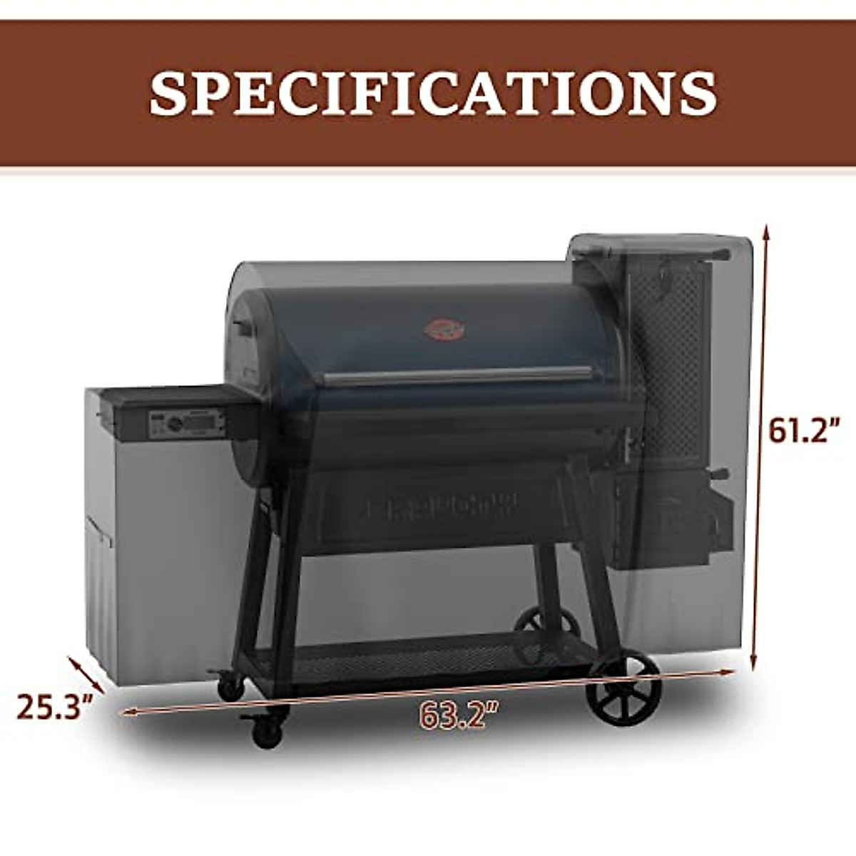 QuliMetal Grill Cover for Char-Griller Gravity 980 Charcoal Grills, Fits Model Char-Griller Gravity 9800 and 9804 Charcoal Grills, 600D, UV Resistant Smoker Cover