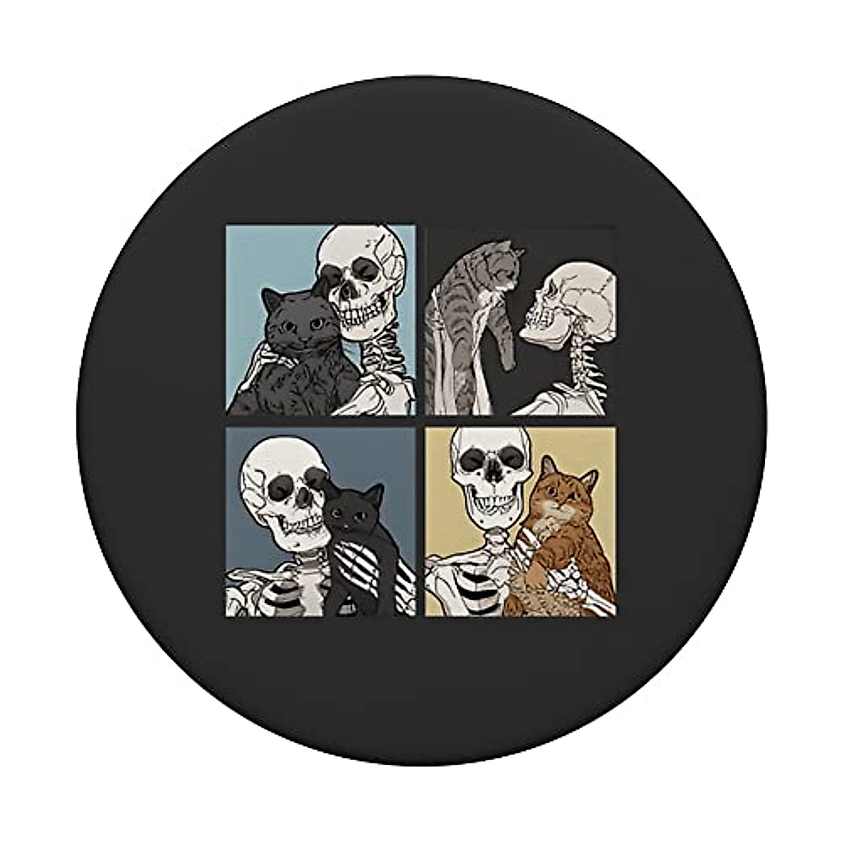 Skeleton And Cat Best Friends Kitten Funny Cats Lovers Gift PopSockets Standard PopGrip