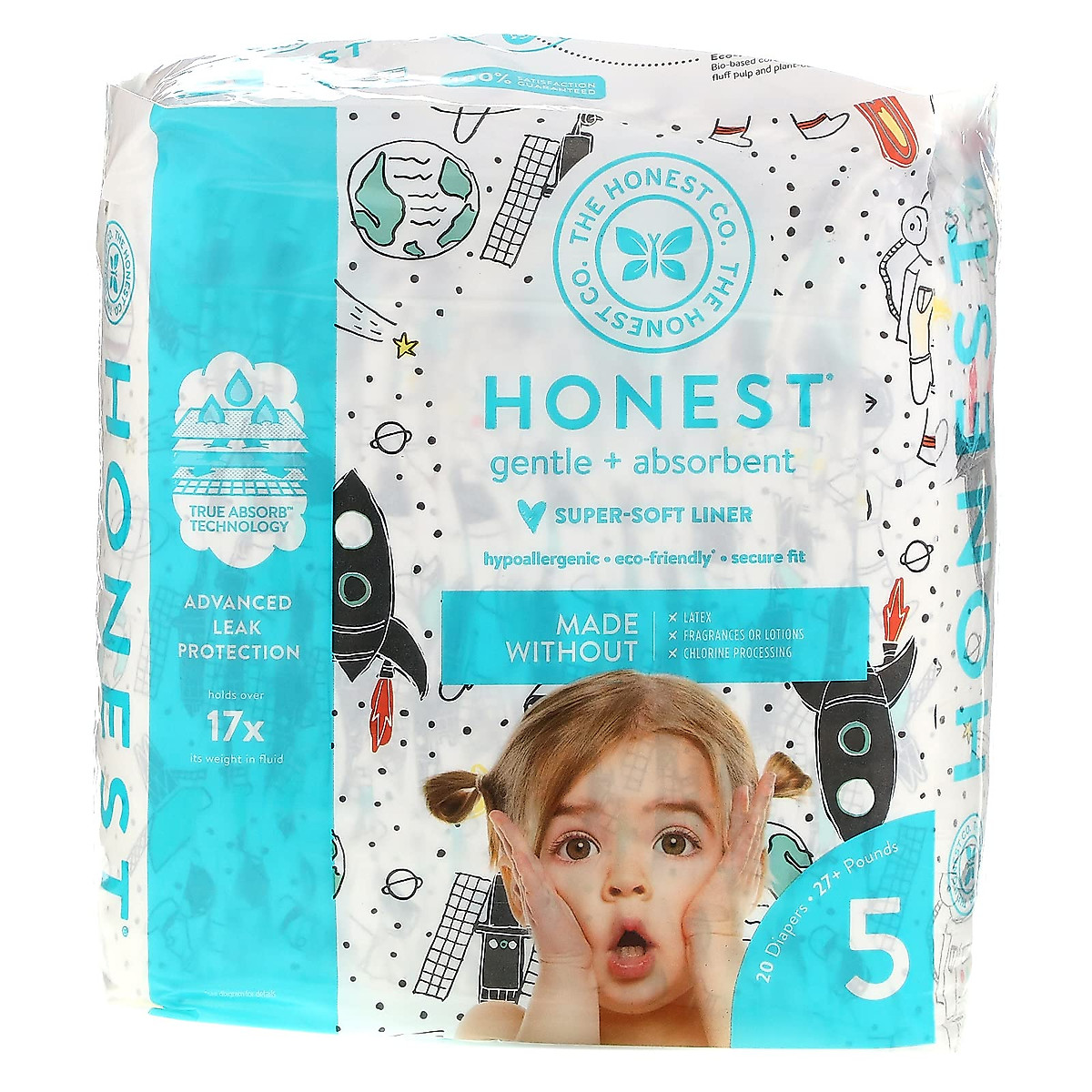THE HONEST COMPANY Big Trucks Size 5 Diapers, 20 CT