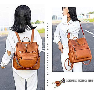 Women Backpack Purse Fashion Travel Bag Multipurpose Designer Handbag Ladies Satchel PU Leather Shoulder Bags