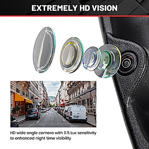 RED WOLF Tailgate Handle Backup Camera Fit for 1999-2006 Chevrolet Chevy Silverado/GMC Sierra 1500 2500 3500HD Pickups Reverse Rear View Backup Camera, Waterproof Guideline w/12V Power Cable RCA Plug