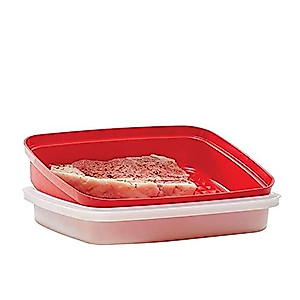 Tupperware Large Season Serve Container - Paprika Bottom, Sheer Seal