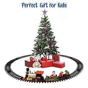 Premium Quality 15 Piece Classic Toy Train Set for Kids with Light, Smoke, Realistic Sounds, Tracks, Locomotive Rail Set Great Toy for Kids for Christmas Decoration