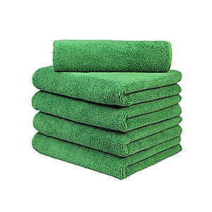 CARCAREZ Microfiber Cleaning Cloth Towels for Streak & Lint Free Household Cleaning, Dusting, Washing & Wiping - 380 GSM 16x16 inch Pack of 5