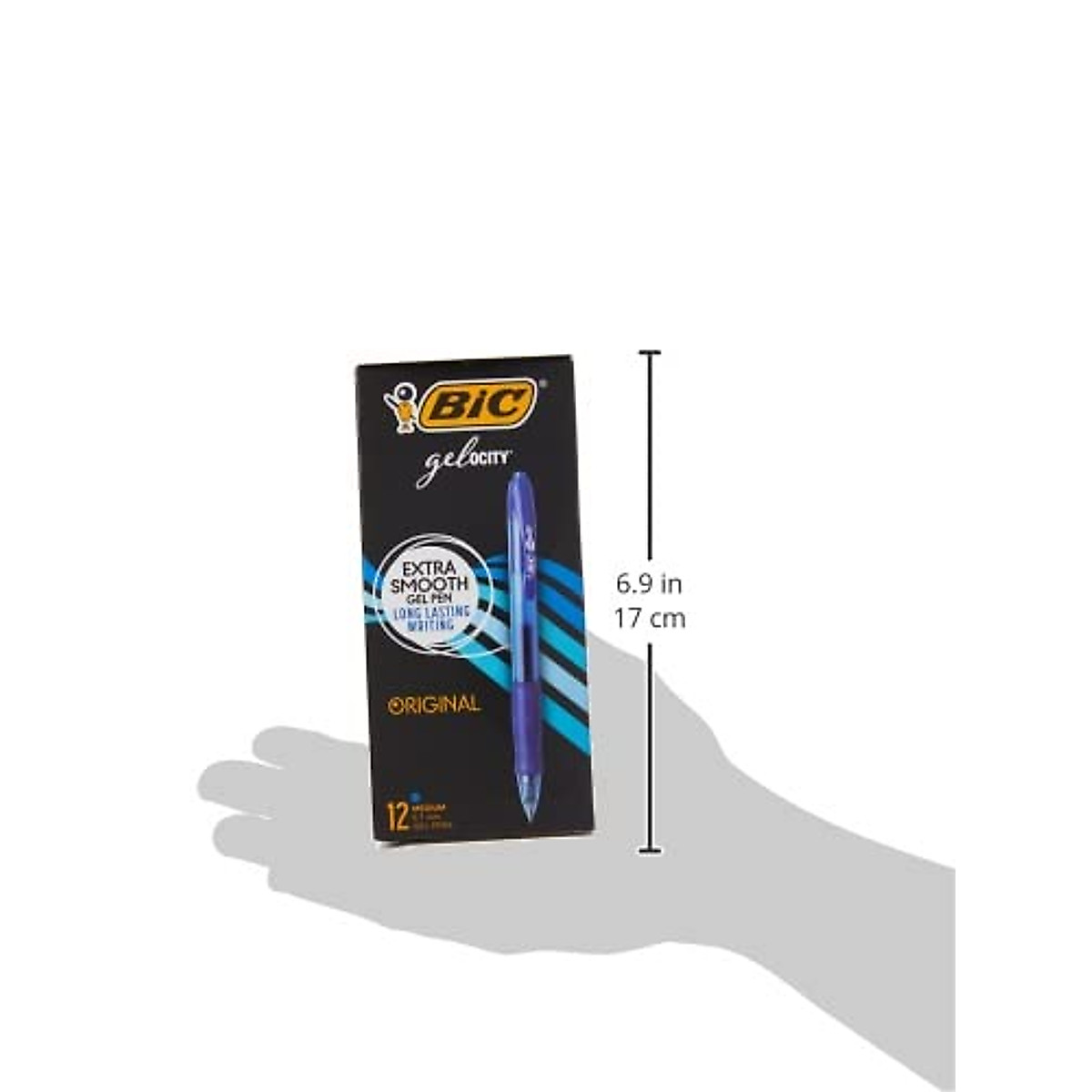 BIC RLC11-BLUE Gel-ocity Retractable Gel Pen, Medium Point (0.7 mm), Blue, 12-Count