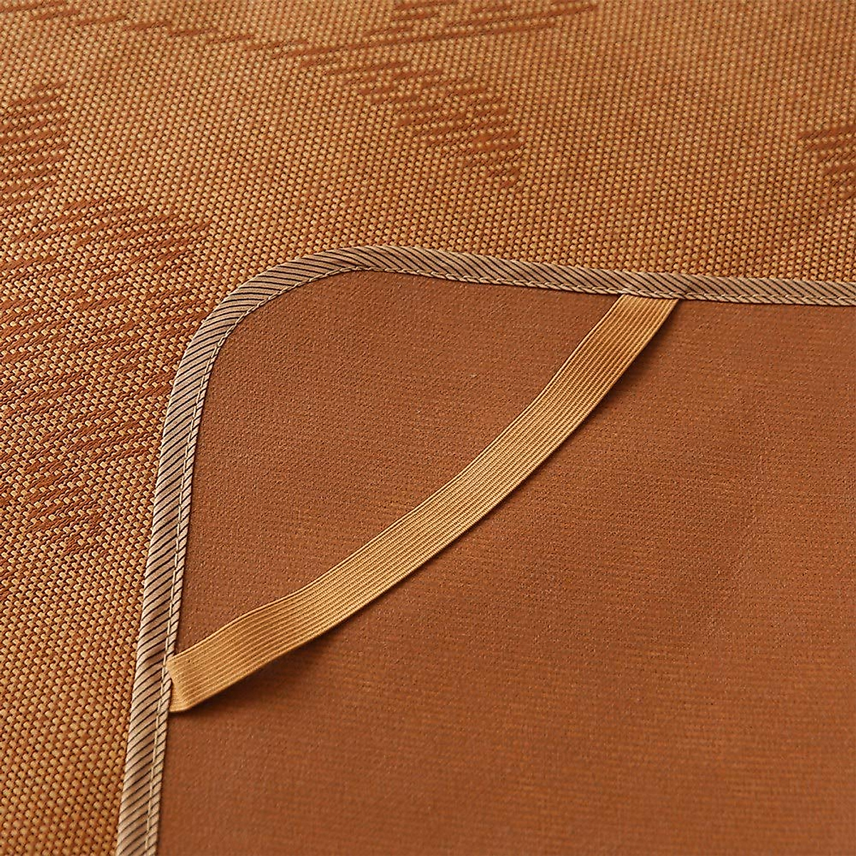 Rattan Cooling Summer Sleeping Pad Home Textile Sleeping Mat Grid Fitted Sheet Summer Cool Bed Cover & Pillow Shams Set(90 * 195cm)