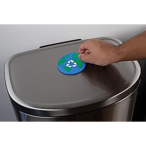 Recycle and Trash Magnets 2 Set, Trash Recycle Magnet for Trash Cans & Recycle Bin, Strong Earth Recycle Sticker for Trash Can, Kitchen Trash Can Combo Labels, 3.35 Inch Diameter