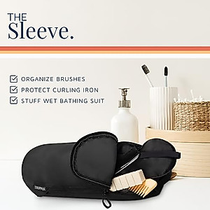 Toiletry Bag Kit Set: Hanging Travel Toiletry Bag + 311 TSA Cosmetic Liquid Bag + Ultralight Accessory Organizer Pouch (Black Ripstop)