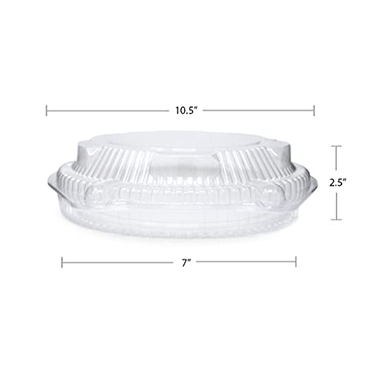 Detroit Forming 10" Pie Container LBH-111 Clear OPS Plastic Hinged Locking Lid Shallow Dome Food | 100/Case