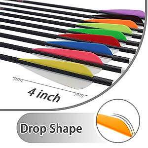 Letszhu Arrows Vanes 4 Inch Plastic Feather Fletching for DIY Archery Arrows 50 Pack (Orange)