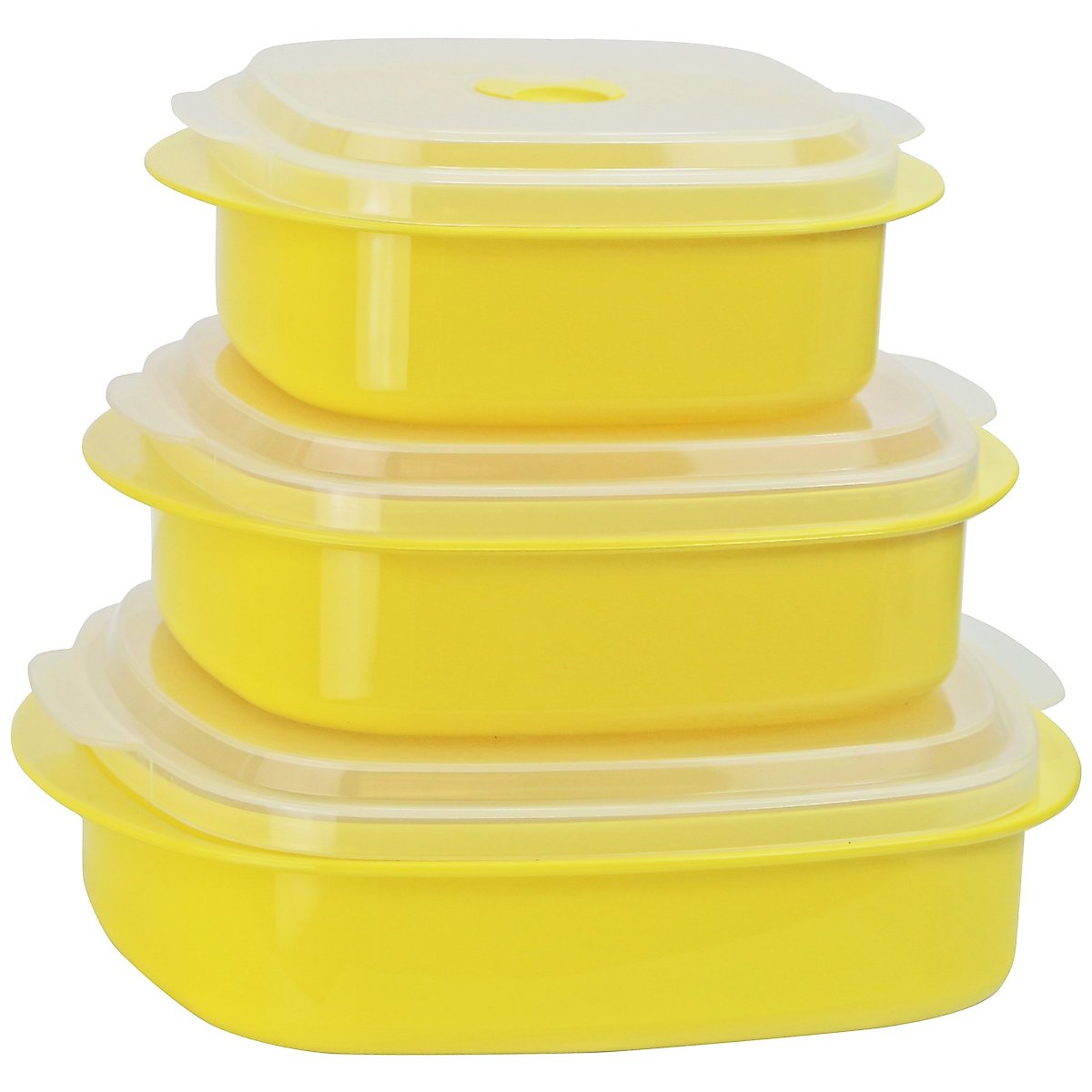 Reston Lloyd Calypso Basics Microwave Cookware, Steamer and Storage Set, Lemon, Multiple Sizes, 6-Piece