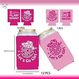 KARAQY Cowgirl Bachelorette Party Bride Vibes Can Cooler - 12 Pcs Drink Sleeve, Bachelorette for Bridal Shower, Engagement Party Decoration and Bride to Be Gift Bridesmaid Gifts