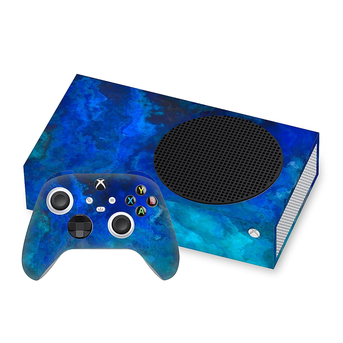 Head Case Designs Officially Licensed LebensArt Blue Malachite Art Mix Vinyl Sticker Gaming Skin Case Cover Compatible with Xbox Series S Console and Controller Bundle