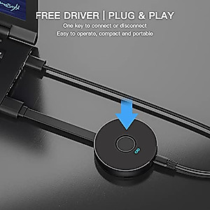 Riiai Wireless HDMI Transmitter and Receiver Kit, 4K @30Hz Streaming Video/Audio System HDMI Dongle Adapter, from Laptop, PC, Smartphone, Camera to HDTV/Projector/Monitor for Office