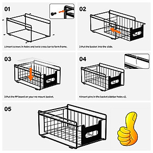 Under Sink Organizers and Storage - Under Cabinet Organizer for Bathroom, Kitchen, Living Room, 1 Tier Metal Shelf Basket Holds up to 50lbs for Bathroom,Black