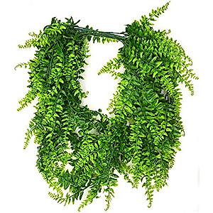 PINVNBY Reptile Plants Hanging Fake Vines Boston Climbing Terrarium Plant with Suction Cup for Bearded Dragons Lizards Geckos Snake Pets Hermit Crab and Tank Habitat Decorations (3 Pack)