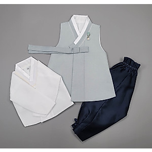 Boy Baby Hanbok Set Korea Traditional Dol Party Celebrations Mint oob02 (1 Age Set)