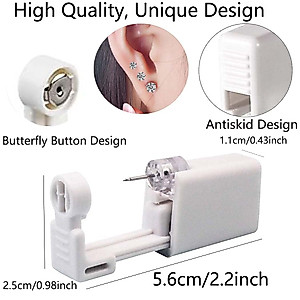 prgislew Ear Piercing Gun Kit 18Pcs Disposable Ear Piercing Kit Including 6Pcs Self Ear Piercing Gun with 6Pcs Built-in Earrings Stud 6Pcs Clean Tools for Ear Cartilage Tragus Helix Piercing Kit