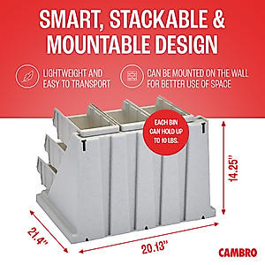 Cambro 9RS9480 Versa Speckled Gray 9-Bin Organizer Rack Case of 1