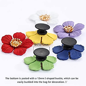 GRHOSE 6 Packs Tote Bag Charm Accessories Flower Preppy Alloy Charms Compatible with Bogg Bags(Mixed Color)