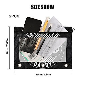 WIFIU Joystick Gamepad Console Pencil Pouch for 3 Ring Binder Pockets Clear Window Pencil Bag with Smooth Zipper Level Up To Daddy Quote Pencil Case for Organization Office Supplies Cosmetics 2 Pack