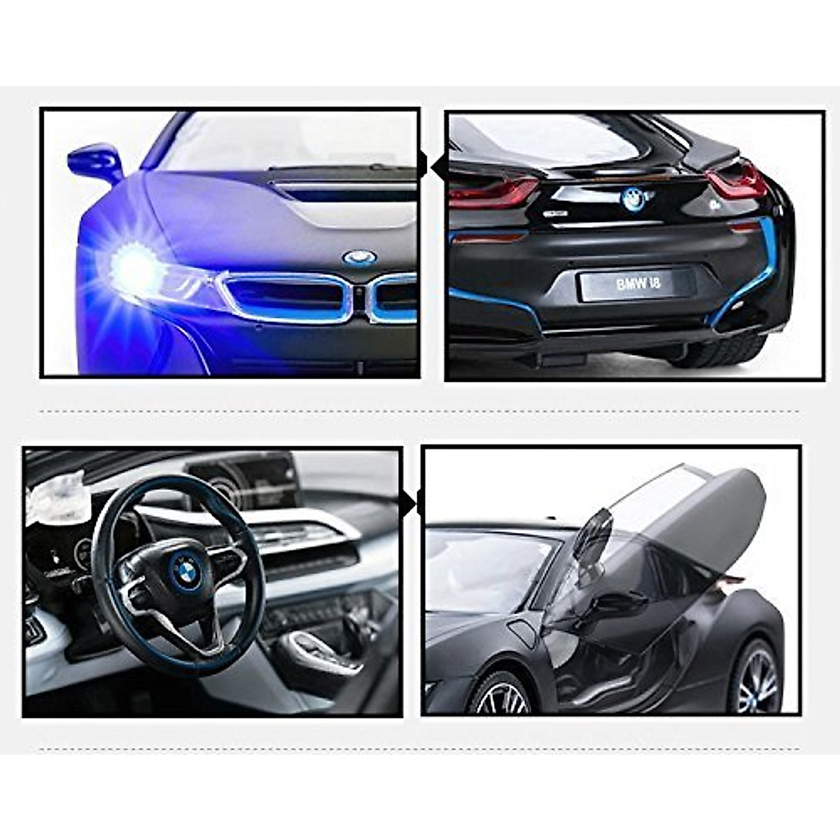 Modern-Depo Officially Licensed RC Vehicles Scale 1:14 w/Open Doors by Rastar (Black)