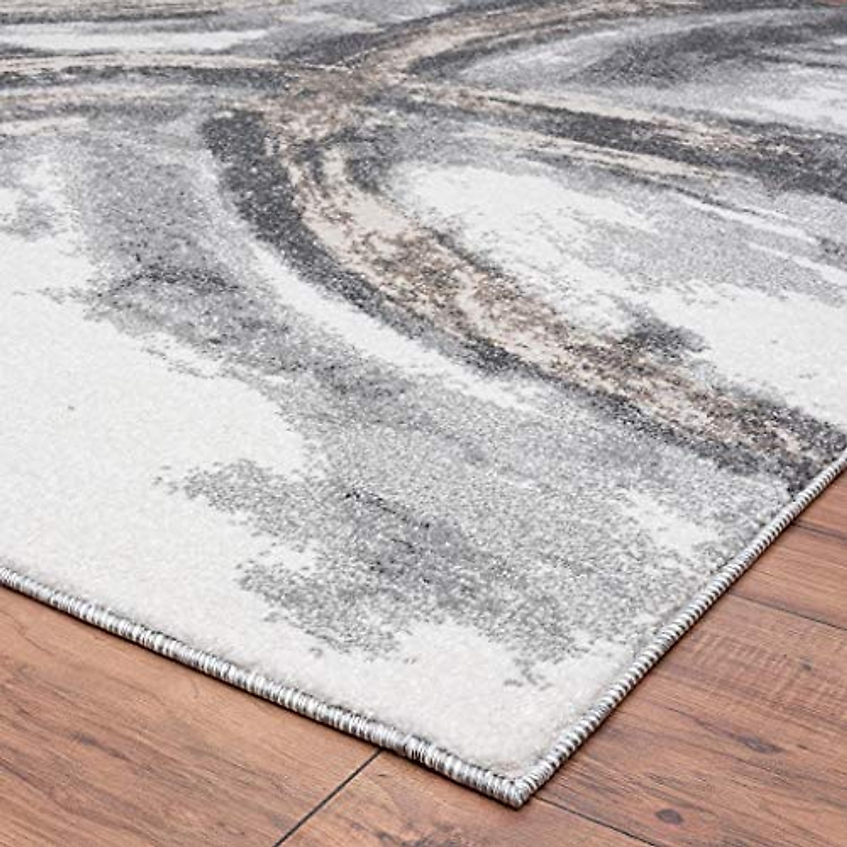 LUXE WEAVERS Abstract Gray 6x9 Geometric Area Rug, Medium Pile Modern Carpet