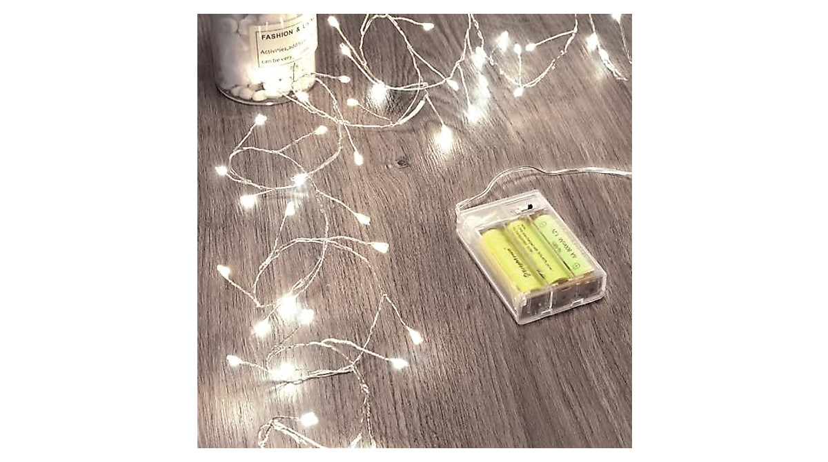 Firecracker Fairy Lights - 60 LED Battery Operated Pure White