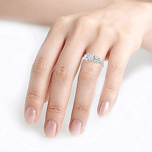 SISGEM 14K White Gold Butterfly Wedding Ring for Women,1.75 Carat(CTTW) Round-Cut Moissanite Engagement Ring with Engraved Name,Wedding Anniversary Size 5-11 (White, 10)