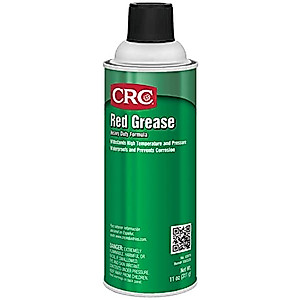 CRC Red Grease 03079 – 11 WT OZ, Multi-Purpose Aerosol Lubricant, Red Color for Easy Visual Inspection