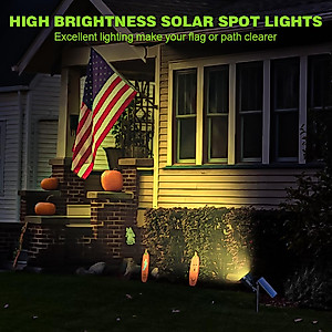 DBF Solar Outdoor Lights Upgraded, 18 LED Waterproof Solar Landscape Lights Solar Spotlight Wall Light Auto On/Off Landscape Lighting for Garden Yard Pathway Pool Area, Pack of 4 (Warm White)