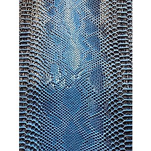 New Creations Fabric & Foam Inc, Royal Blue 53/54" Wide Snake Fake Leather Upholstery, 3-D Viper Snake Skin Texture Faux Leather PVC Vinyl Fabric By The Yard.