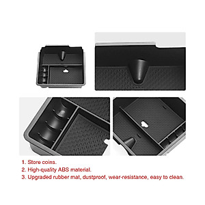 Customized for 2019 2020 2021 2022 2023 Ford Ranger XL XLT Lariat Accessories Car Center Console Armrest Box Glove Secondary Storage Console Organizer Insert Tray with Coin and Glass Holder (Black)