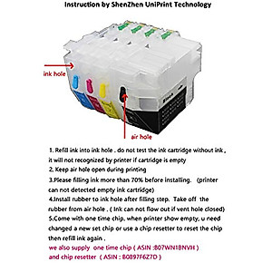 UP Lc3029 Refillable Cartridges Compatible for Brother Printer MFC-J6535DW MFC-J6535DW MFC-J5830DW MFC-J5830DW MFC-J5930DW MFC-J6935DW