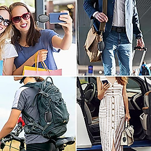 HUAENG Keychain Portable Charger Power Bank for iPhone 14 13 8 7, Airpods, 1600mAh Mini iPhone Power Emergency Pod Ultra-Compact External Fast Charging Battery Pack Key Ring Cell Phone Charger -Black