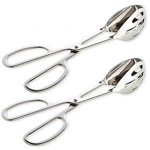 KEBE 2-PACK Serving Tongs for Buffet Party Catering .Thickening Food Serving Tongs Salad / Cake / Bread Tongs Kitchen Tongs, Stainless Steel