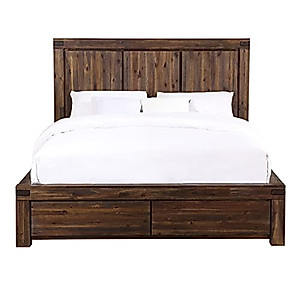 Modus Furniture Solid-Wood Bed, Queen, Meadow - Brick Brown