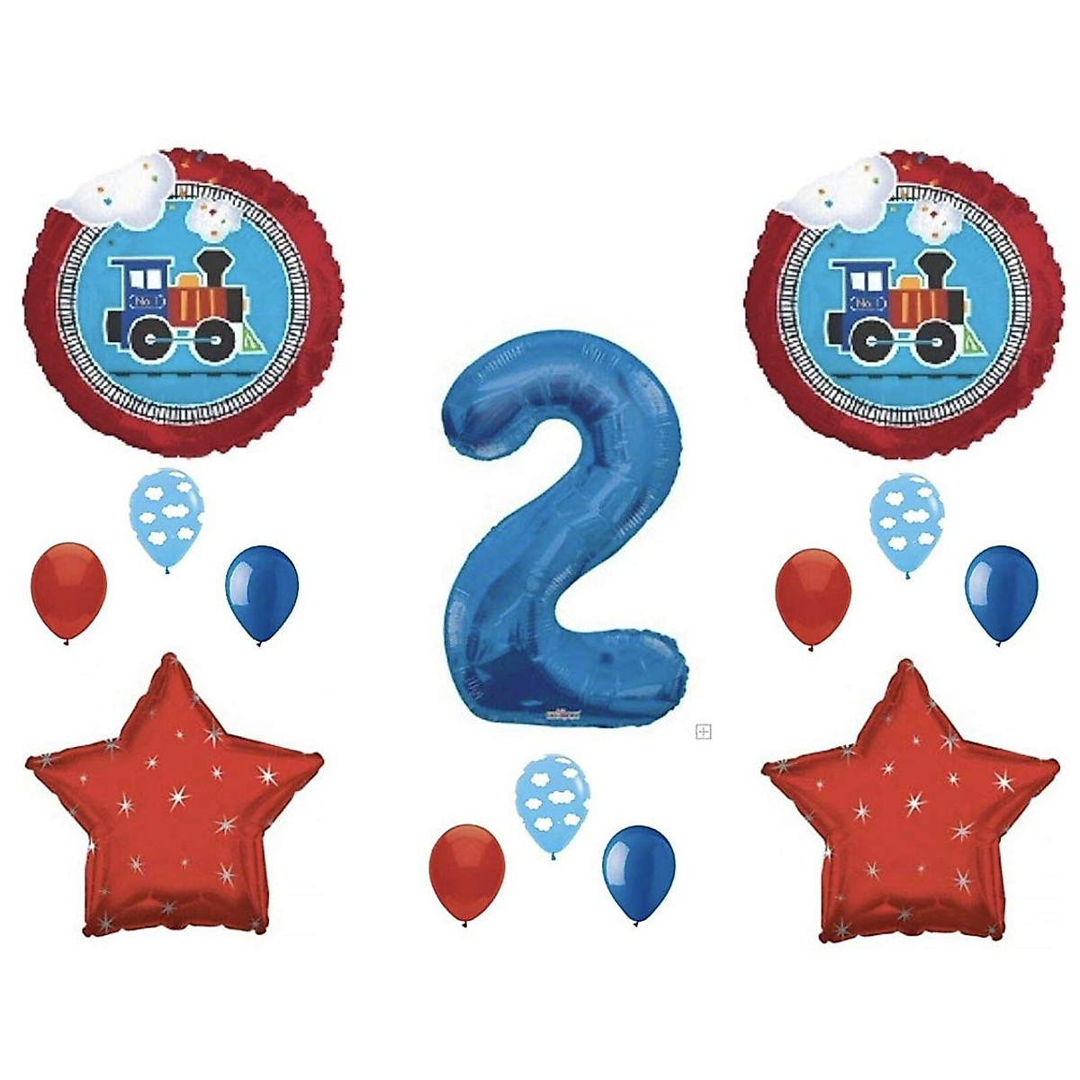 NEW! Two Two Train 2nd Birthday Party Balloons Decoration Supplies Second