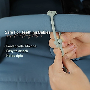 Toy Safety Straps, Silicone Pacifier Clips Sippy Cup Strap Stretchable Adjustable for Strollers, High Chair, Cribs, Hanging Baskets, BPA Free, 2 Pack (Muted+Apricot)