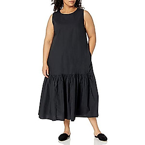 The Drop Women's Ilana Sleeveless Wide Hem Maxi Dress, Black, 3X Plus Size