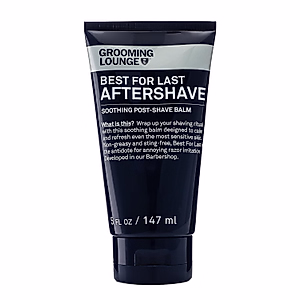 Grooming Lounge Best for Last Aftershave - Soothing After Shave Balm - Instantly Calms Irritated Skin - Refreshing Facial Moisturizer - Ideal for Sensitive Skin - Non-Greasy - Fragrance Free - 5 oz