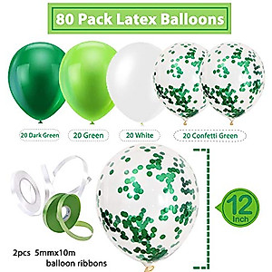 80 PCS St. Patrick's Day Party Decoration Balloons Confetti Balloons Set - Shamrock Balloons Clover Decor Balloons for Saint Patty's Day Irish Party Decorations Supplies